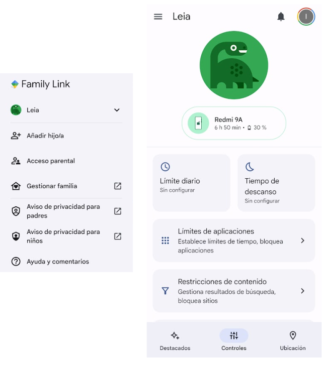 Google Family Link, app de Control Parental